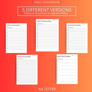 Weekly Gratitude Journal Printable Template, Thankfulness Journal ...