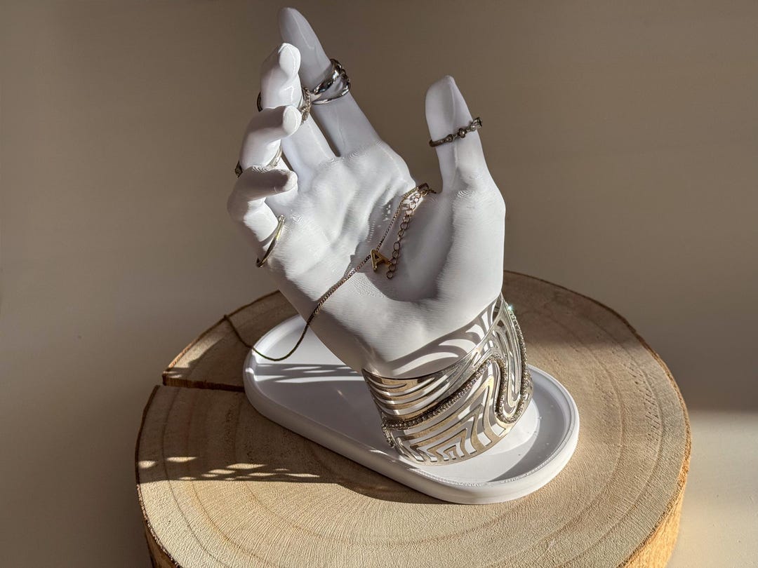 3D Printed Hand Jewelry Holder Modern Ring Display, Minimalist Jewelry ...