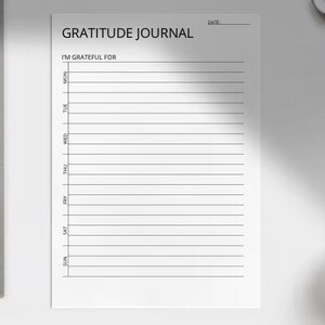 Weekly Gratitude Journal Printable Template, Thankfulness Journal ...