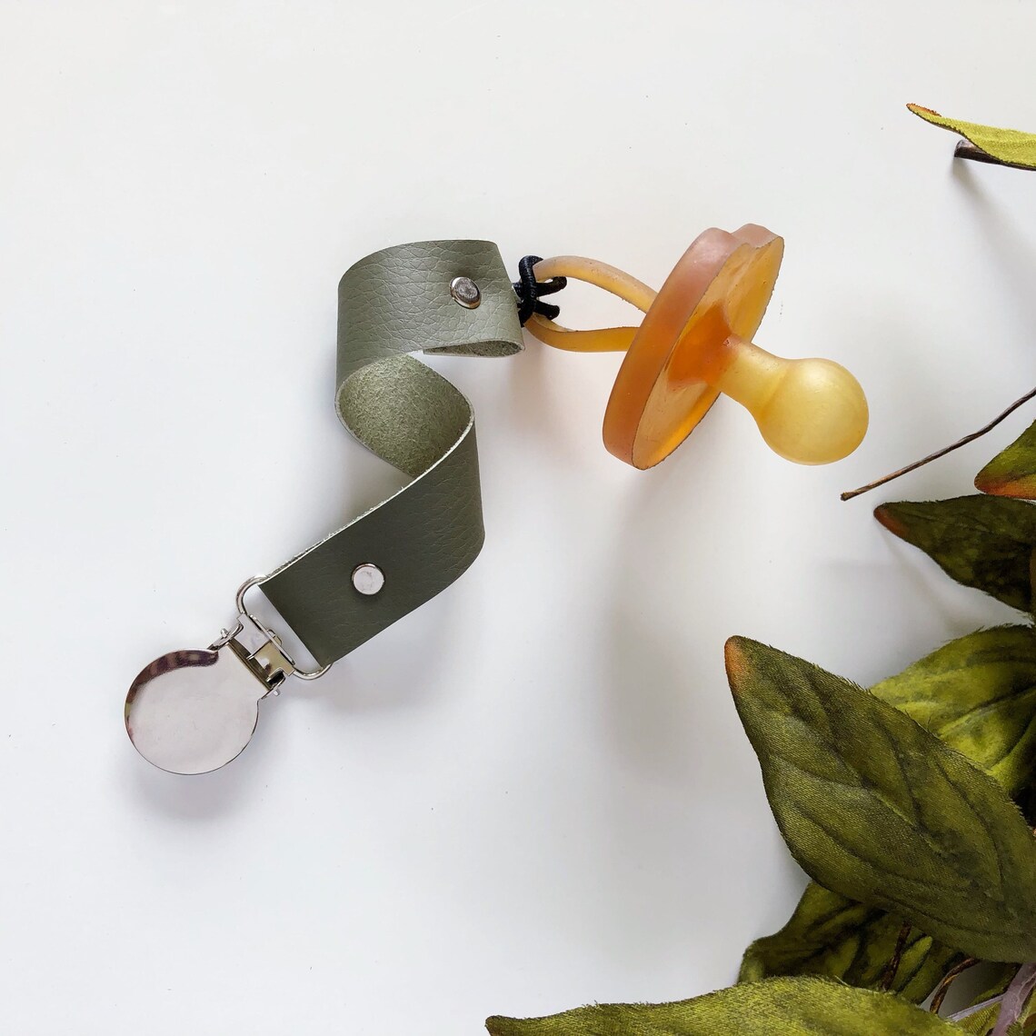 Sage Green Vegan Pacifier Clip Sage Pacifier Clip Pacifier | Etsy