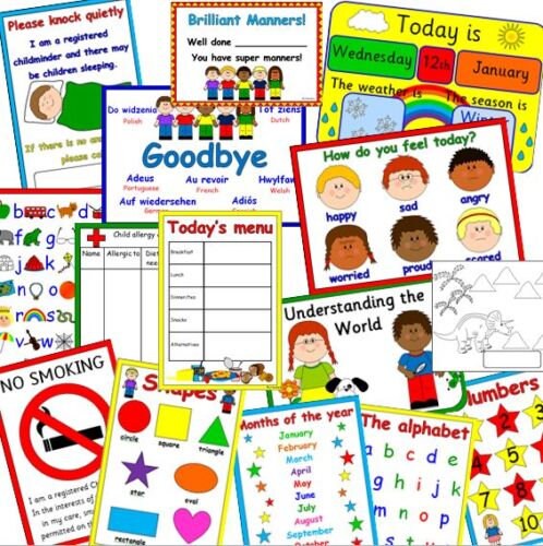 CHILDMINDING POSTERS Printable- Alphabet, Numbers, Welcome, Calendar ...