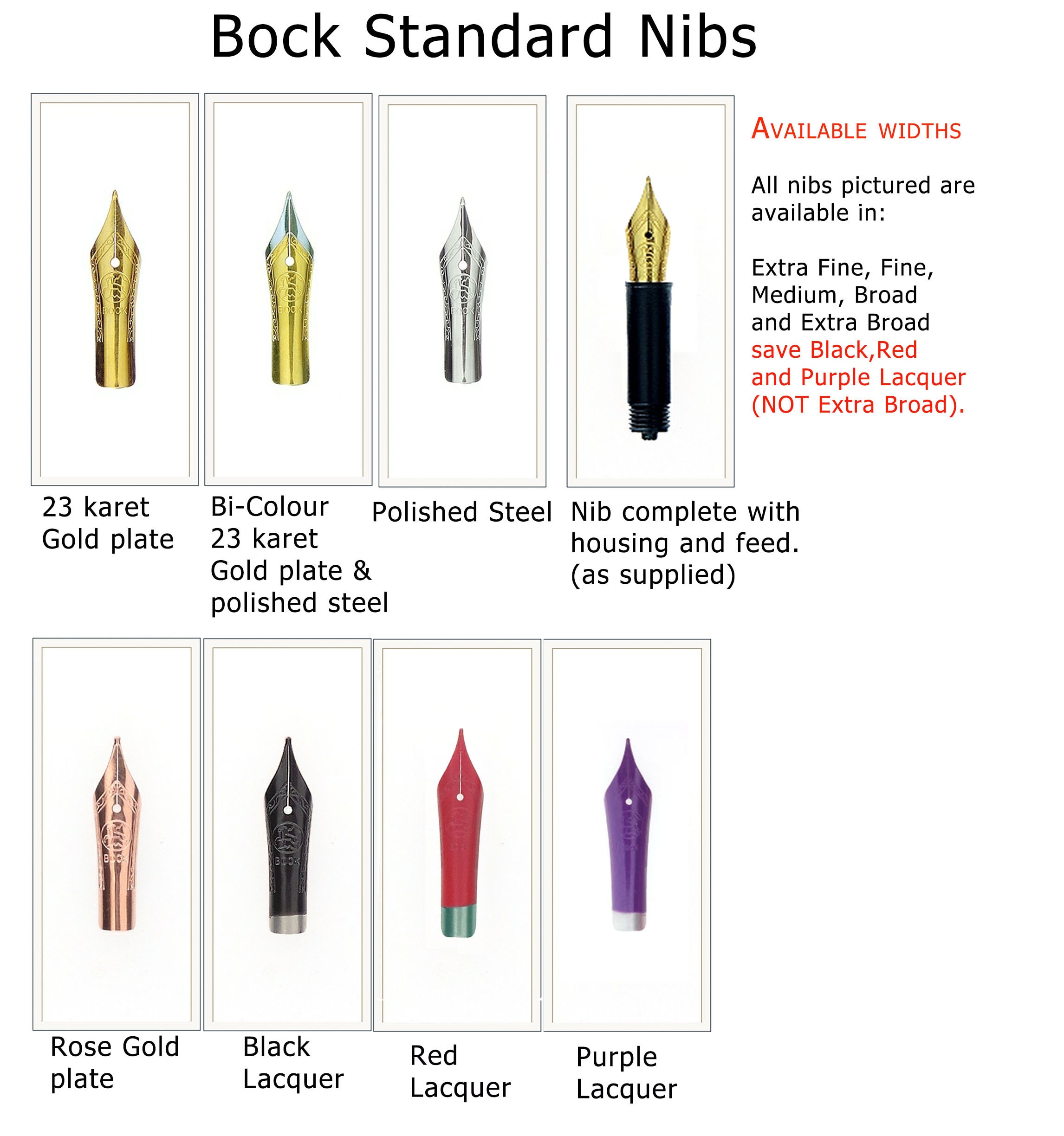 Bock Titanium Semi-flex Nib - Etsy
