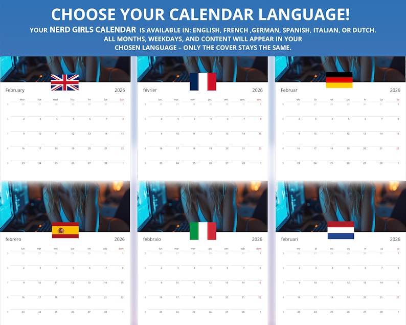 Nerd Girls Kalender 2026 – Sexy Gamer Girls Wandkalender A3 und A4 ...