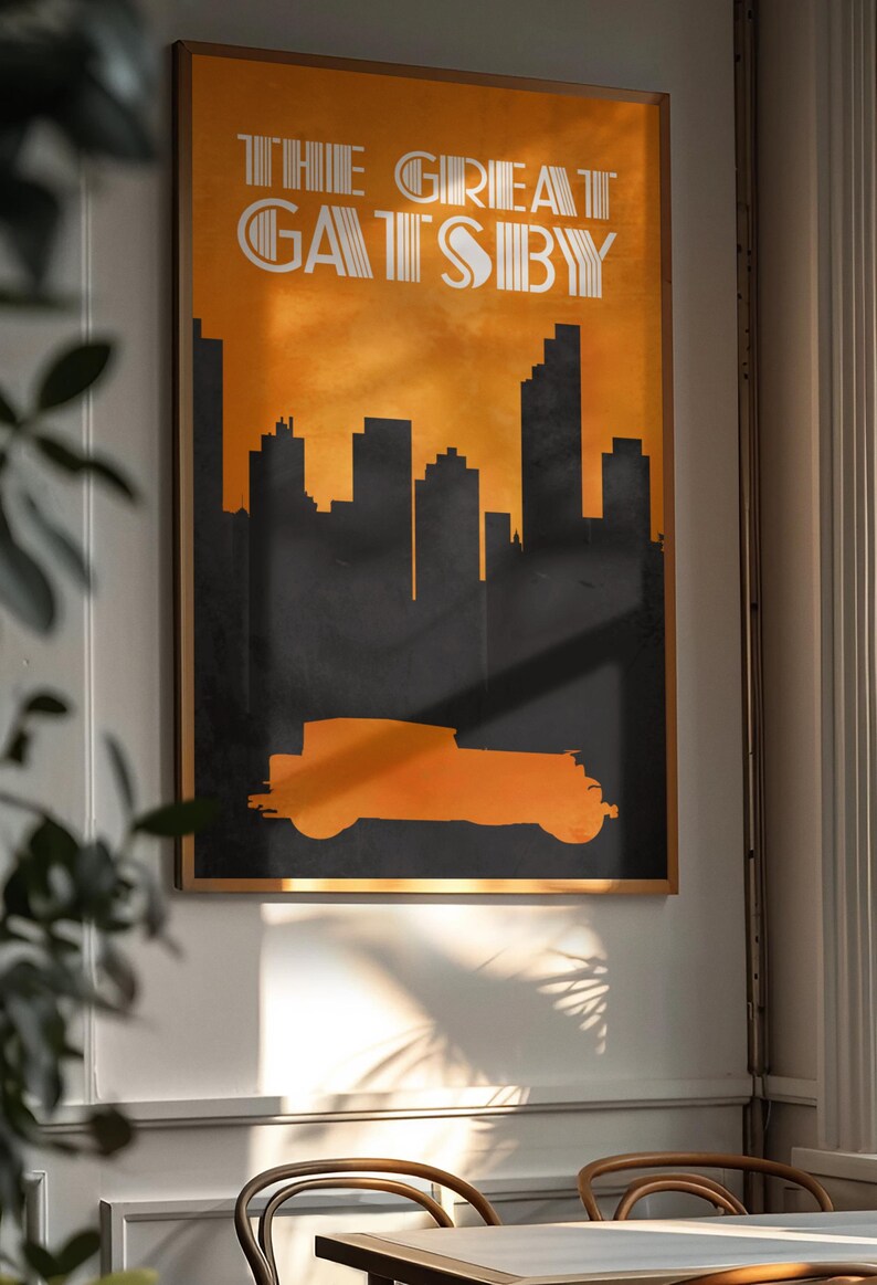 The Great Gatsby Poster | Retro Literary Wall Art, Minimalist Vintage ...