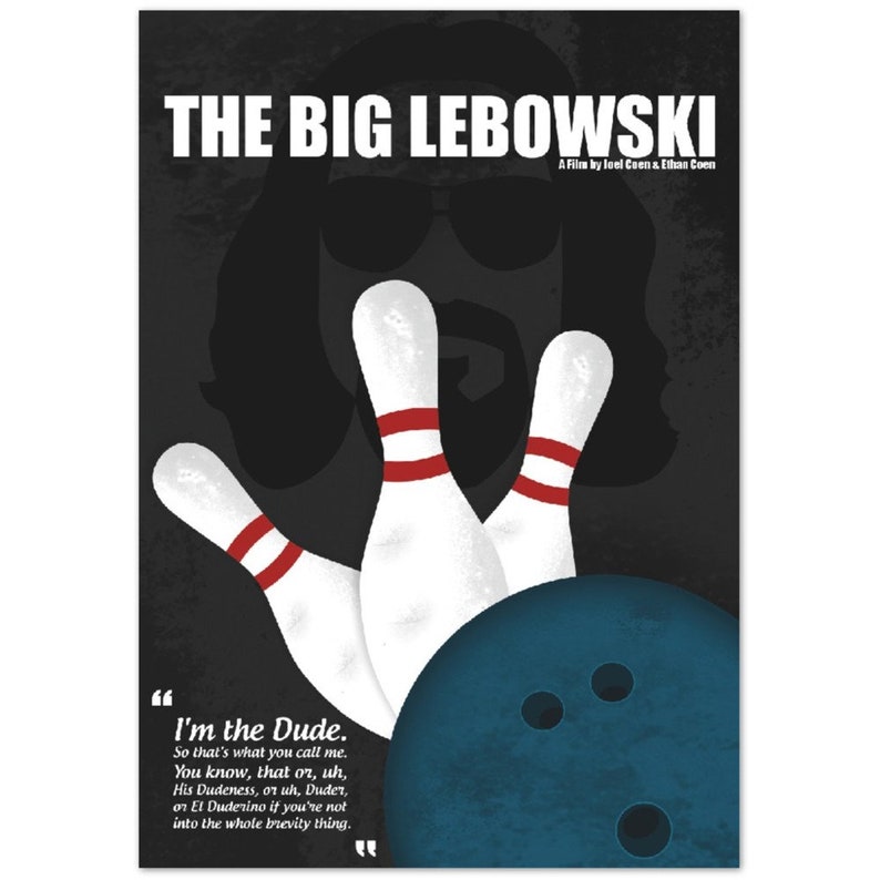 The Big Lebowski Poster | the Dude Art Print | Minimalist Coen Brothers ...