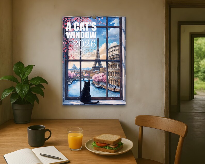 Calendario 2026 "A Cat's Window" - Un gatto nero. Dodici città. Un anno ...
