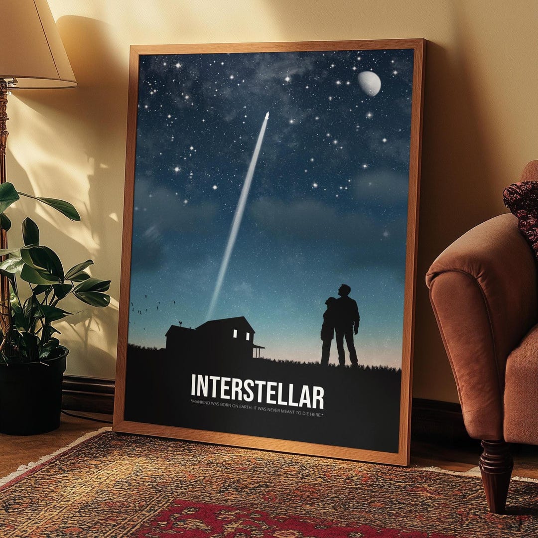Interstellar Poster | Minimalist Sci-fi Movie Print | Christopher Nolan ...