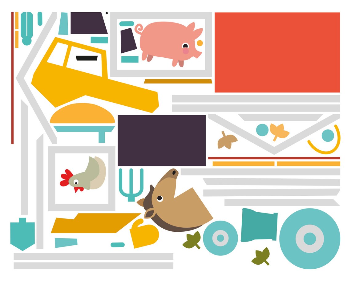 Playhouse Pattern Animal Barn Farmhouse, Card Table House, Creative ...