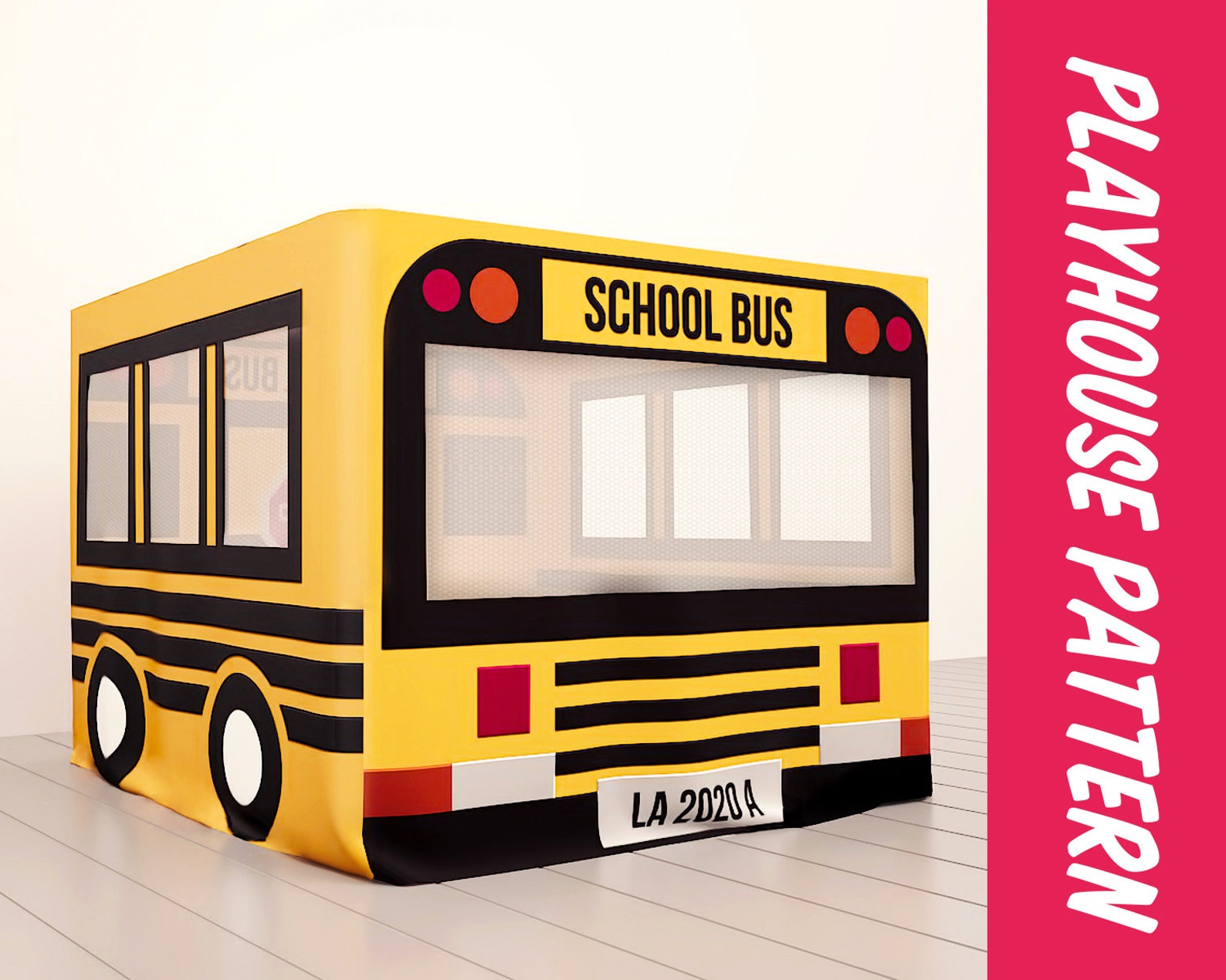 Playhouse Pattern Schoolbus Card Table House Creative Kids - Etsy