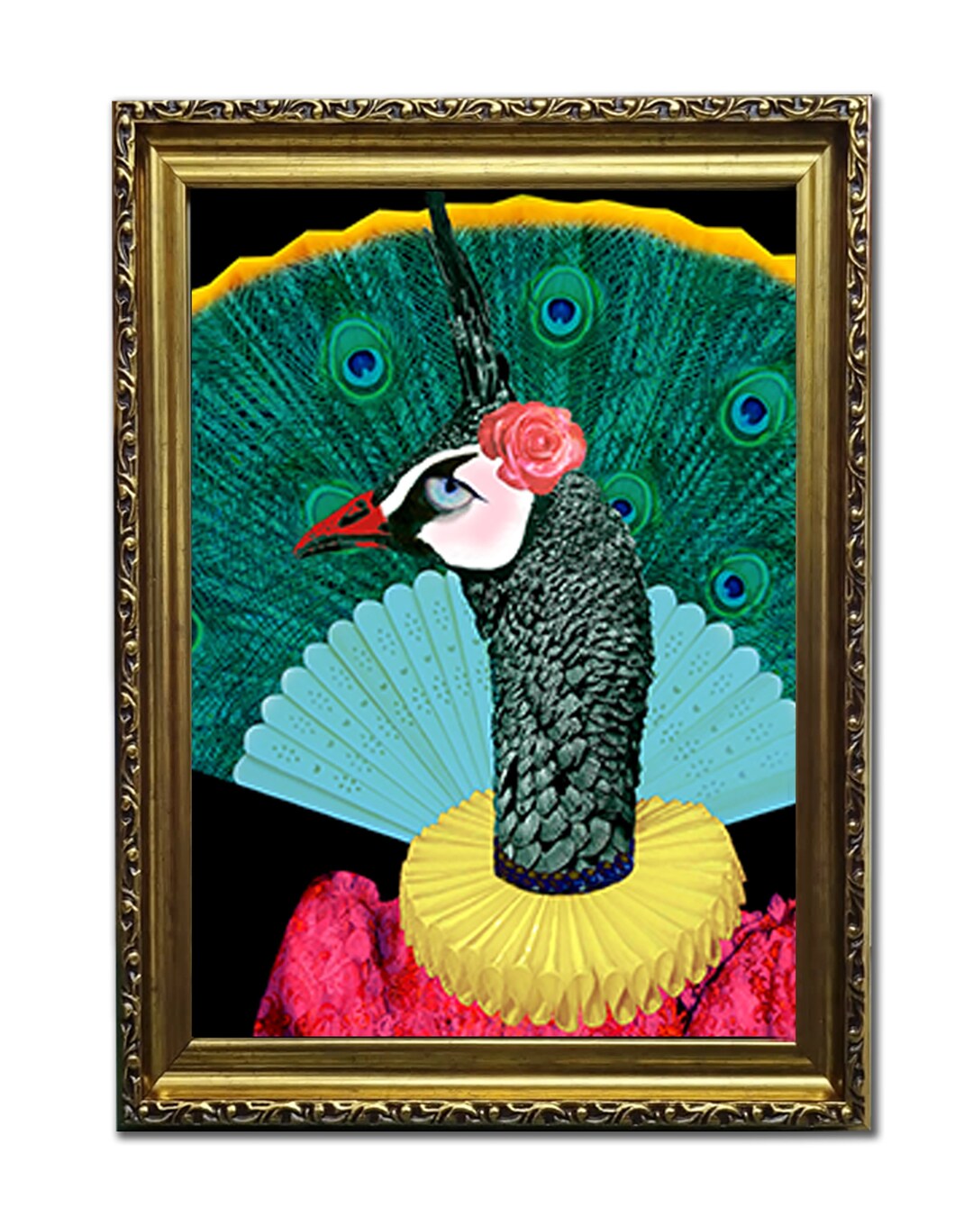 Giselle Lady Peacock Portrait, Art Print, Original Modern Wall Art ...