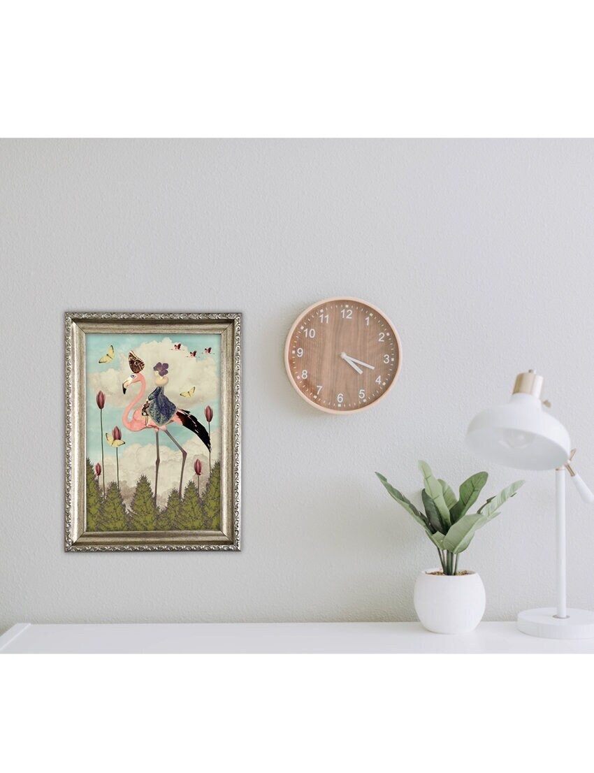 Giant Flamingo Art Print Woman Riding a Flamingo Surreal - Etsy