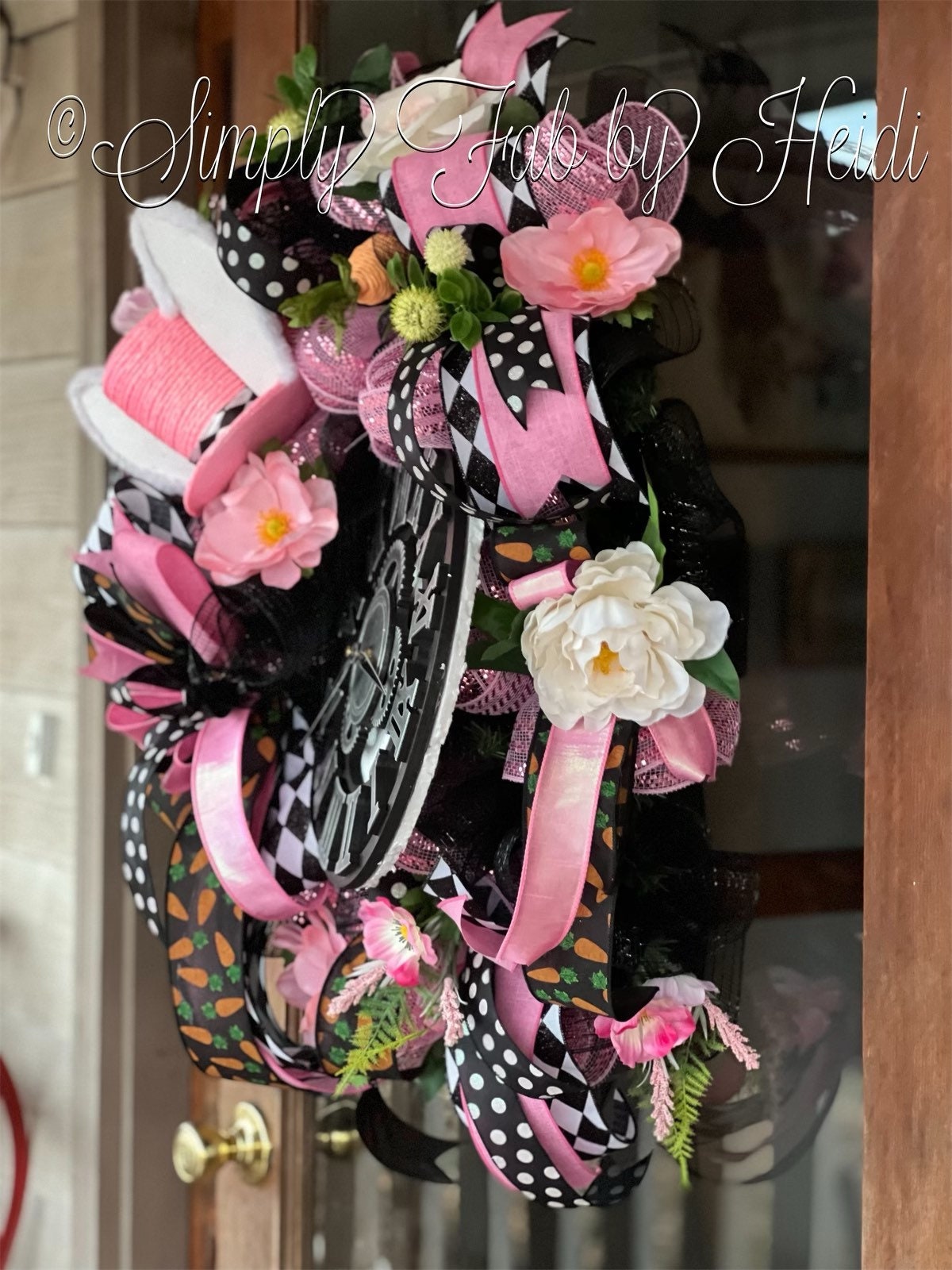 Easter Wreath Easter Bunny Wreath Mad Hatter Spring Wreath - Etsy