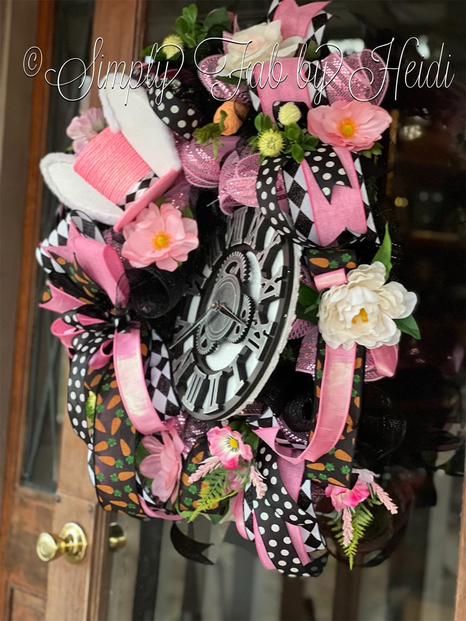 Easter Wreath Easter Bunny Wreath Mad Hatter Spring Wreath - Etsy