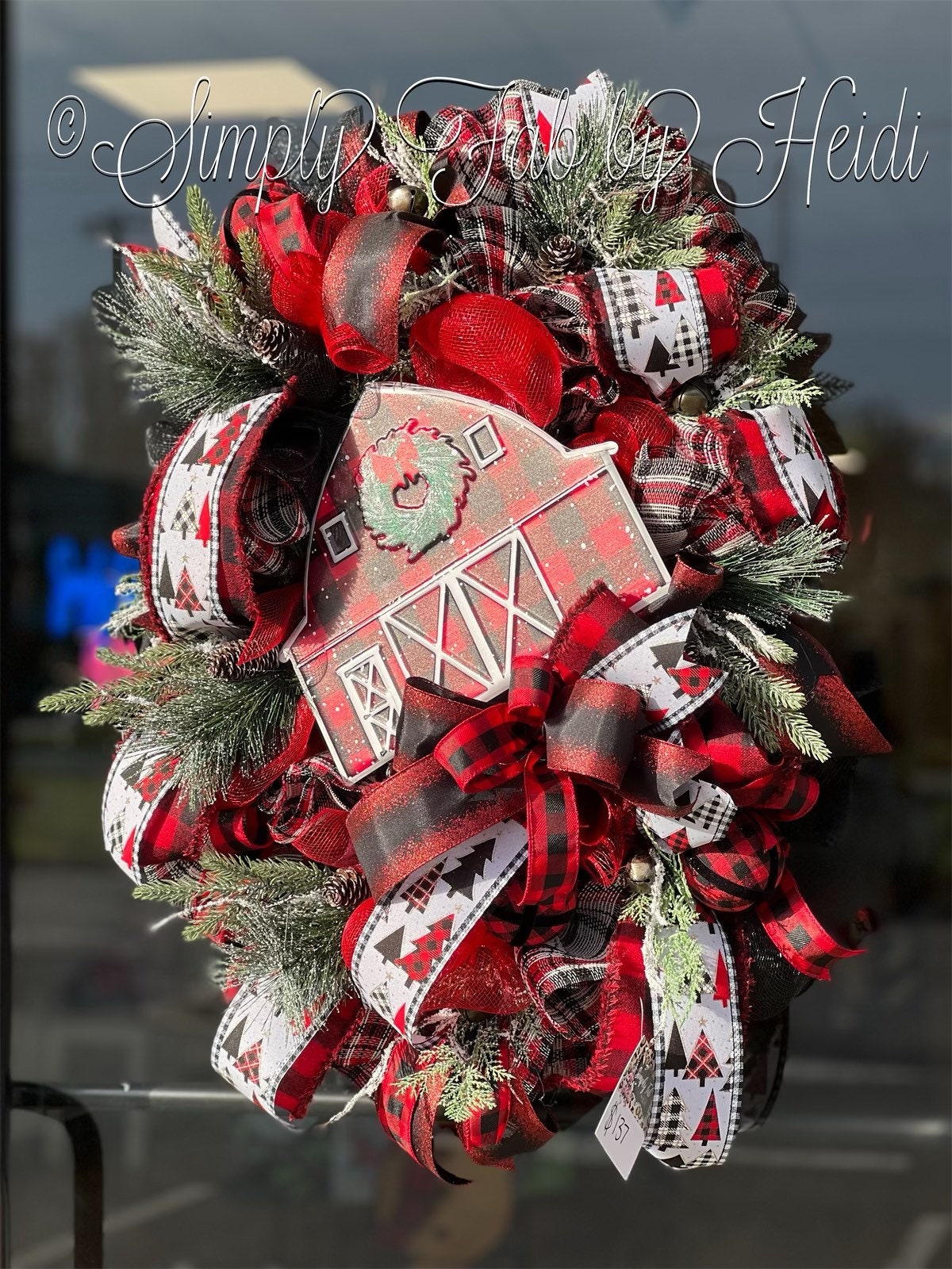Snowy Red Christmas Wreath