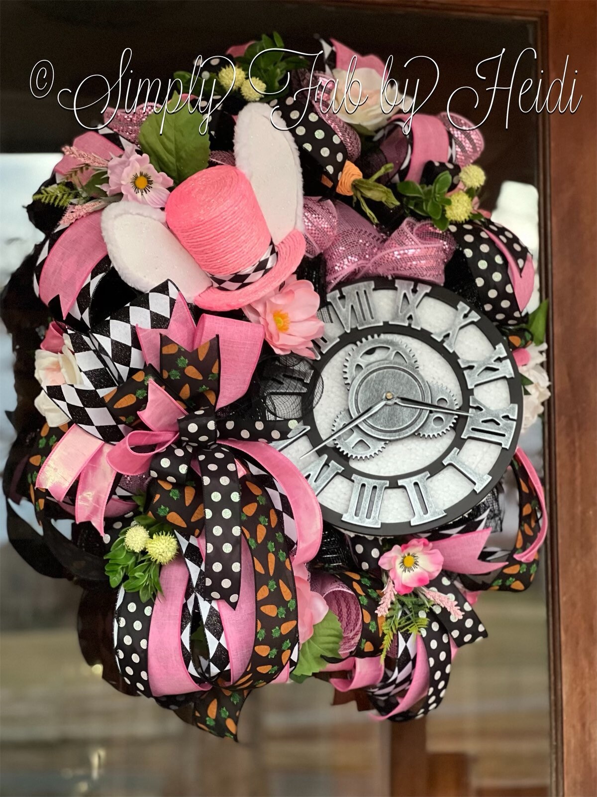 Easter Wreath Easter Bunny Wreath Mad Hatter Spring Wreath - Etsy