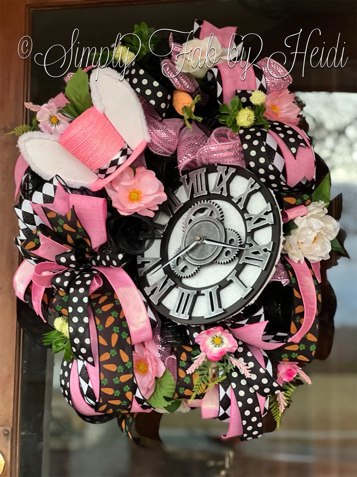 Easter Wreath Easter Bunny Wreath Mad Hatter Spring Wreath - Etsy