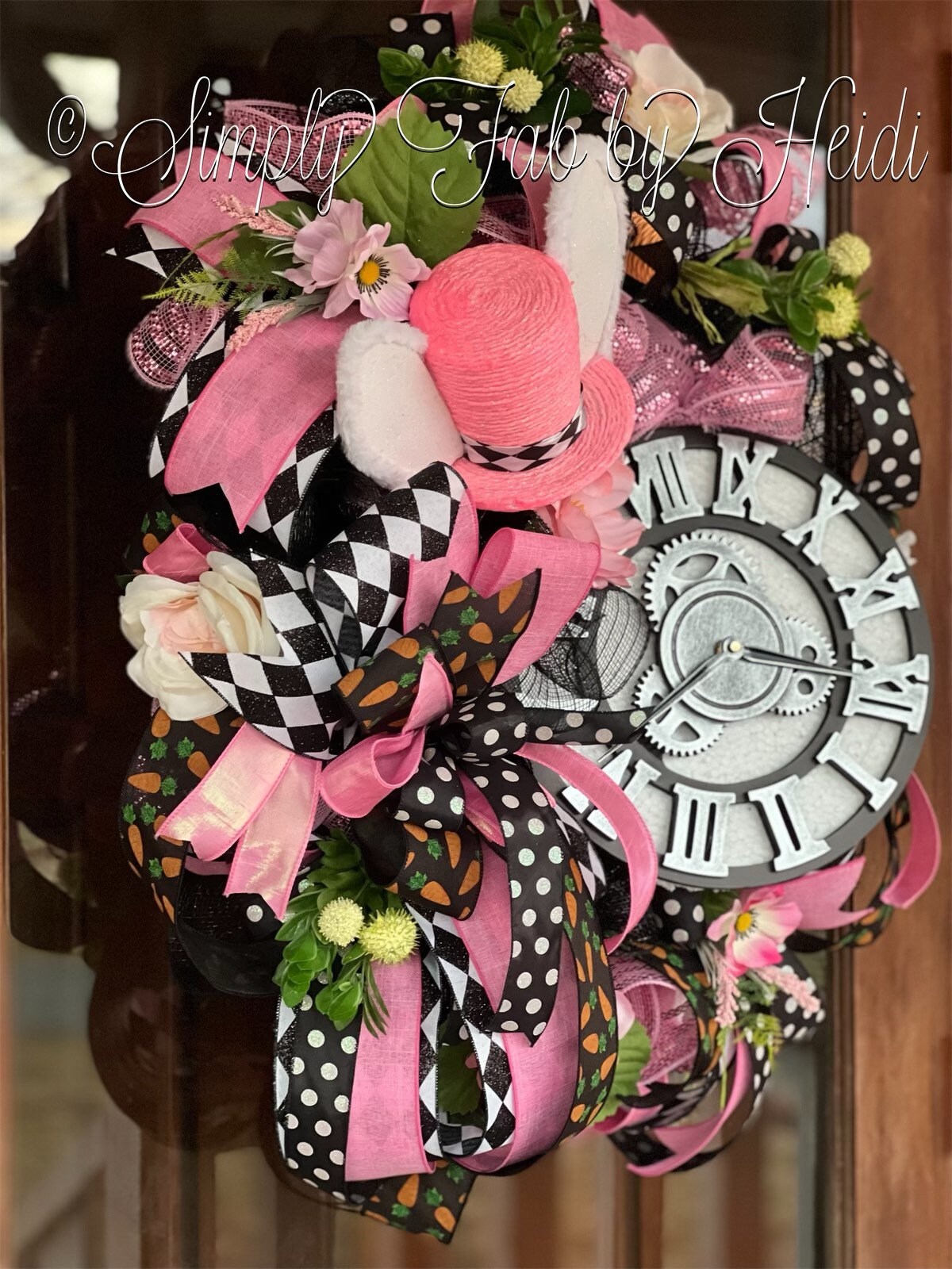 Easter Wreath Easter Bunny Wreath Mad Hatter Spring Wreath - Etsy