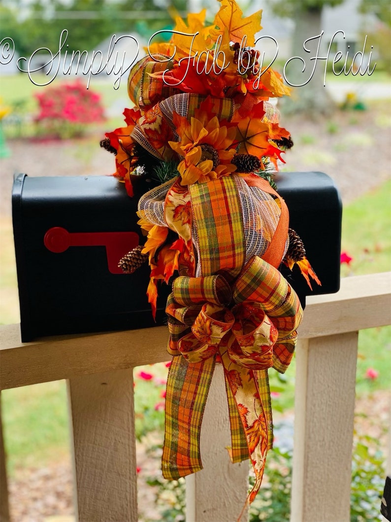 Mailbox Decor Mailbox Swag Fall Mailbox Swag Fall Decor - Etsy