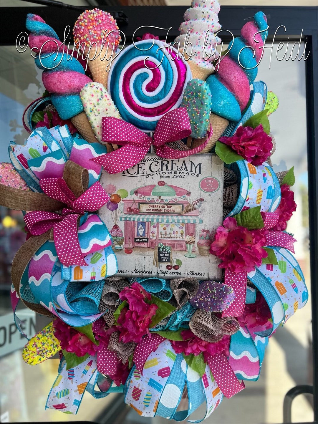 Summer Wreath, Ice Cream Wreath, Summer Decor, Summer Door Hanger, Ice ...