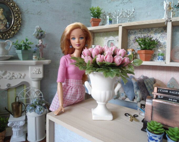 Barbie Playscale Vintage Miniature Ceramic Urn Pink Roses - Etsy