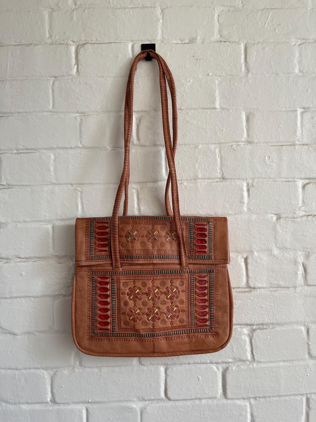 Artisan Moroccan Leather Bag Vintage Shoulder Bag Moroccan Hippy Bag ...