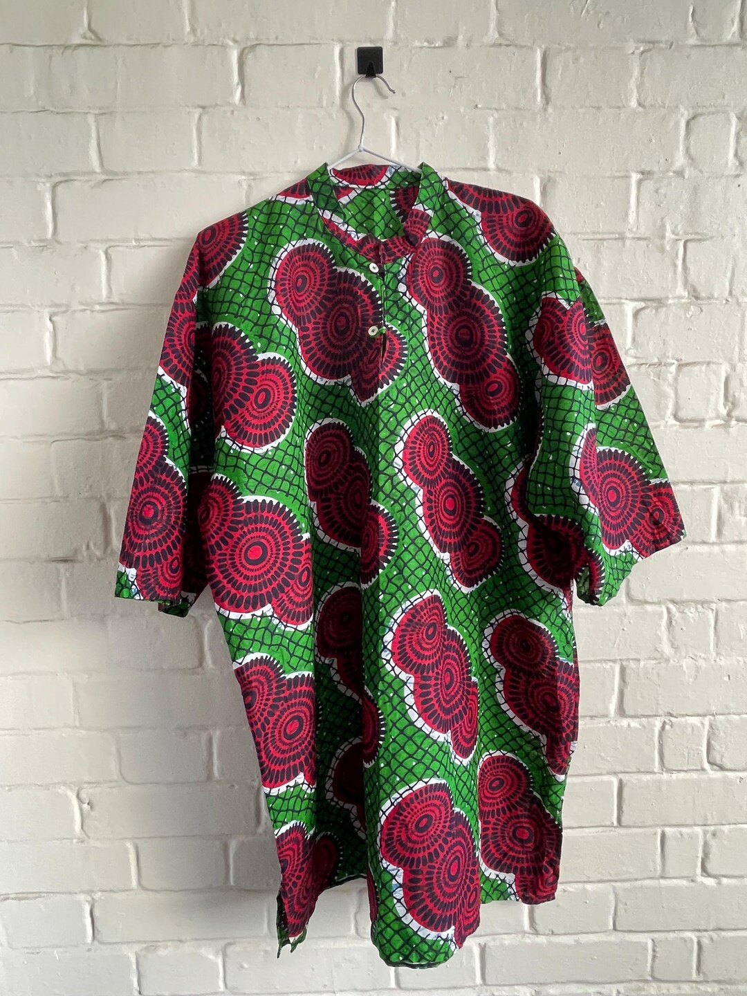 African Ankara Tunic Top: Mens Wax Cotton Boubou, XXL - Etsy