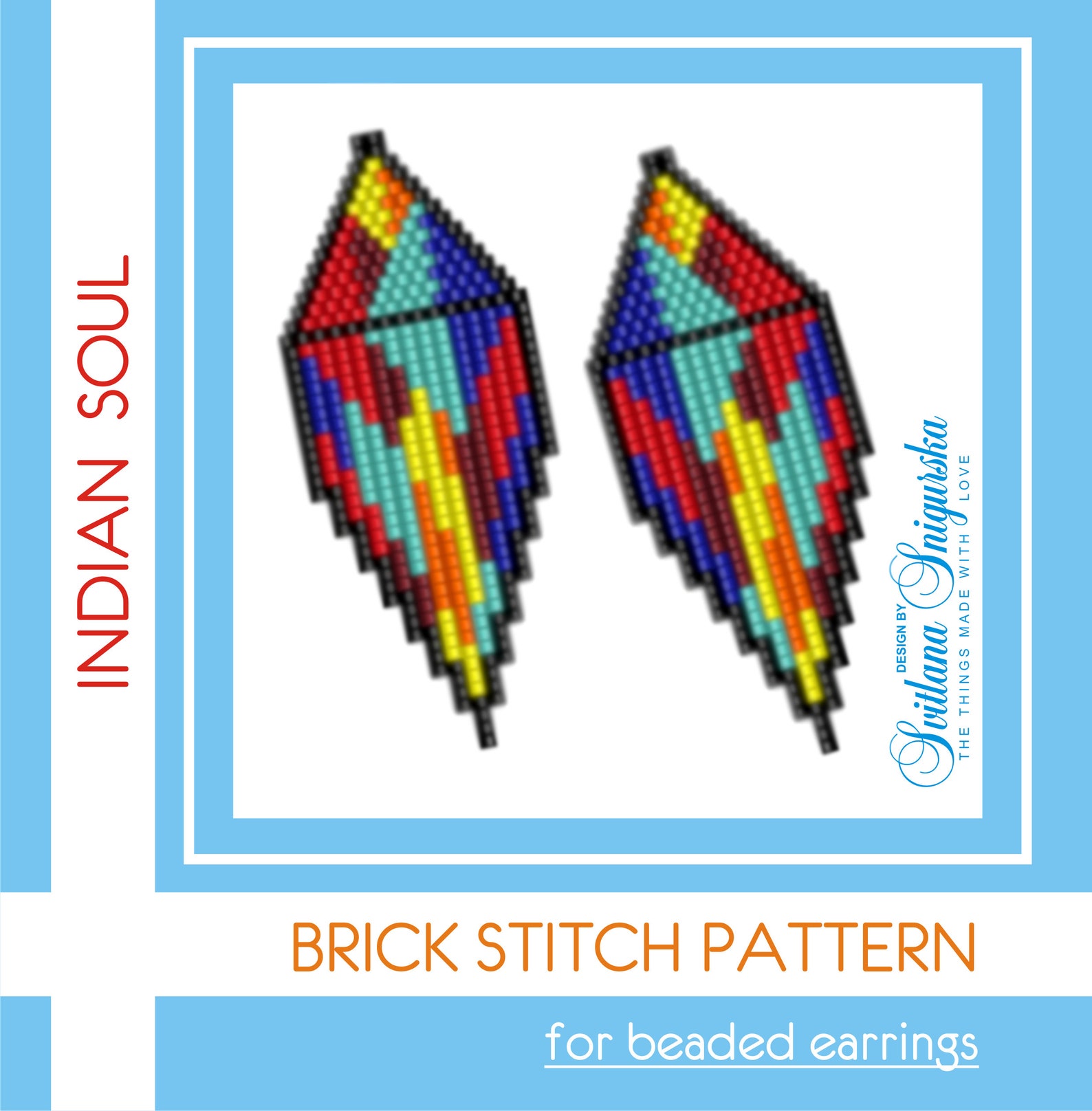Native Indian Earrings Digital Pdf Pattern Huichol Tribal - Etsy