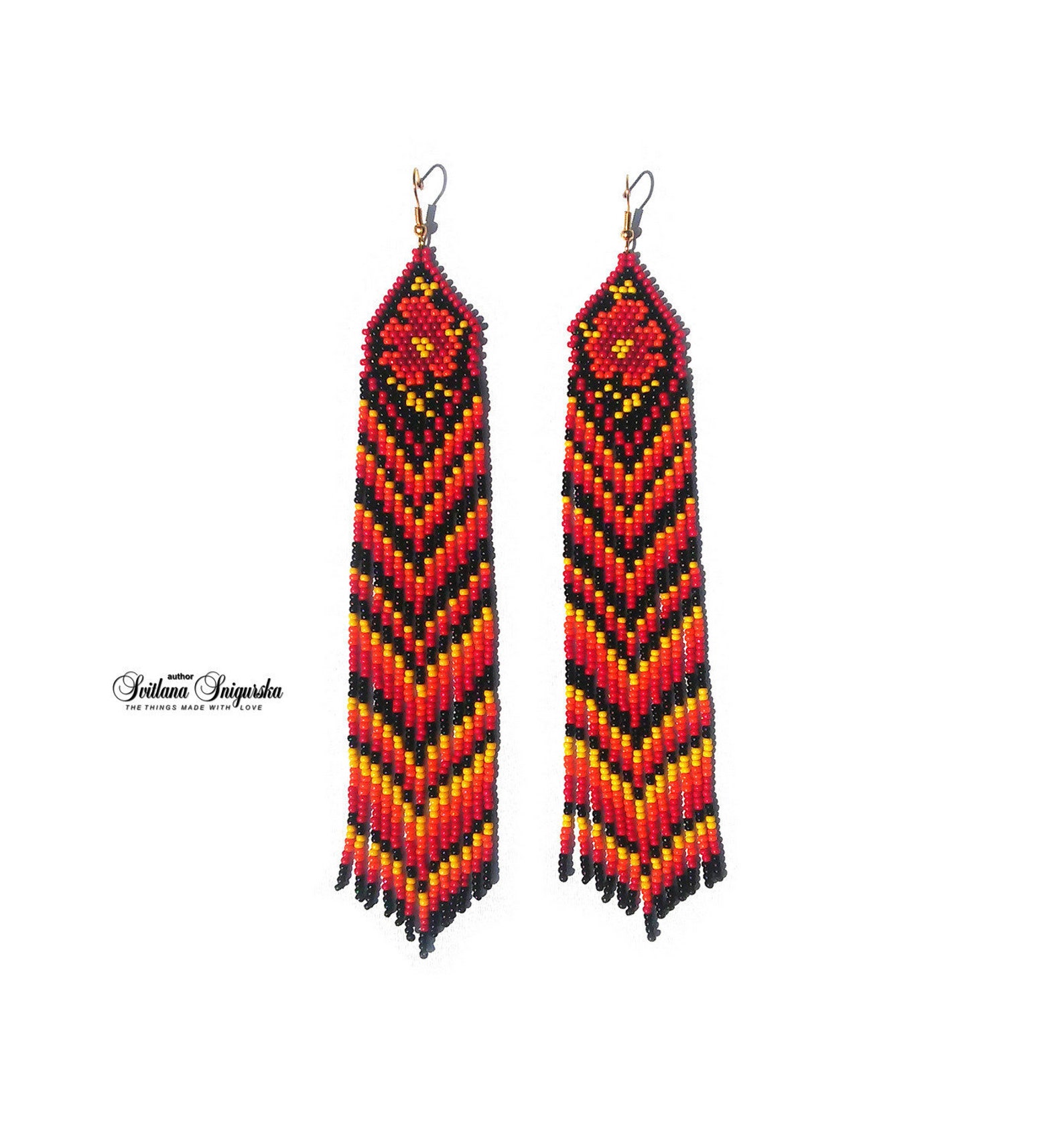 American Native Indian Tribal Earrings Extra Long Statement - Etsy