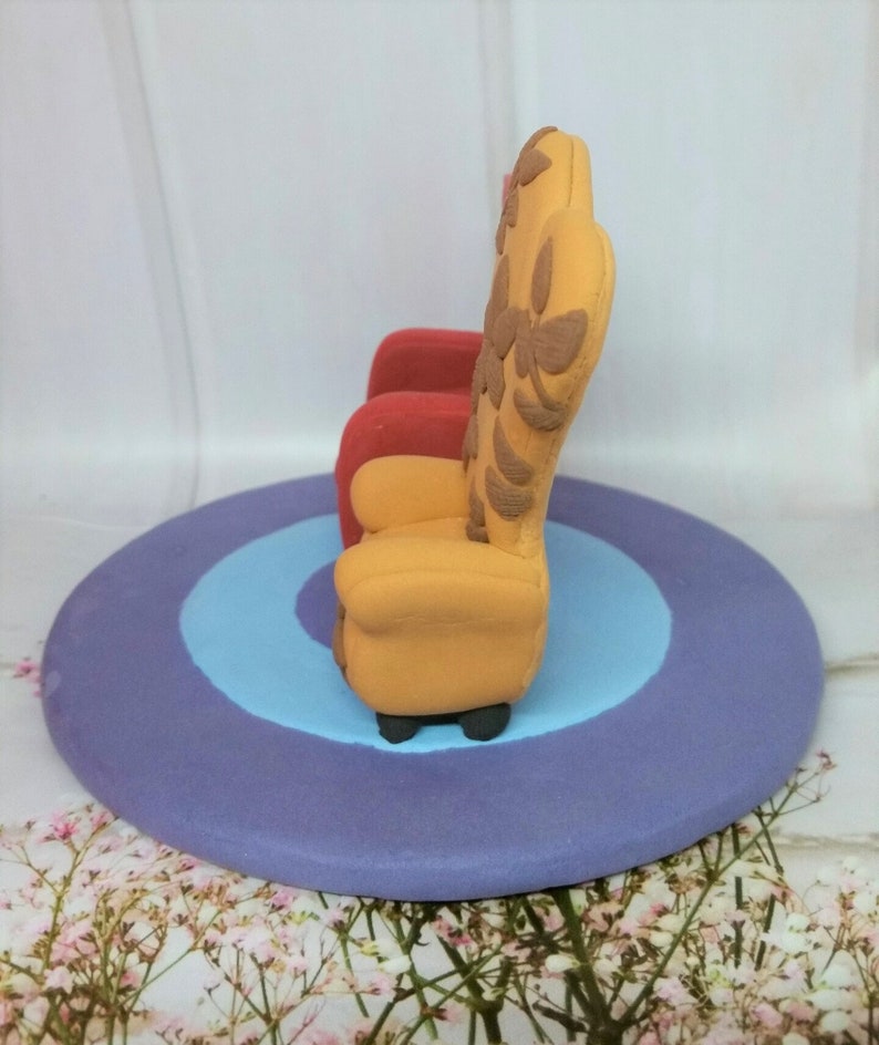 Up chairs wedding cake topper Ellie and Carl chairs clay | Etsy