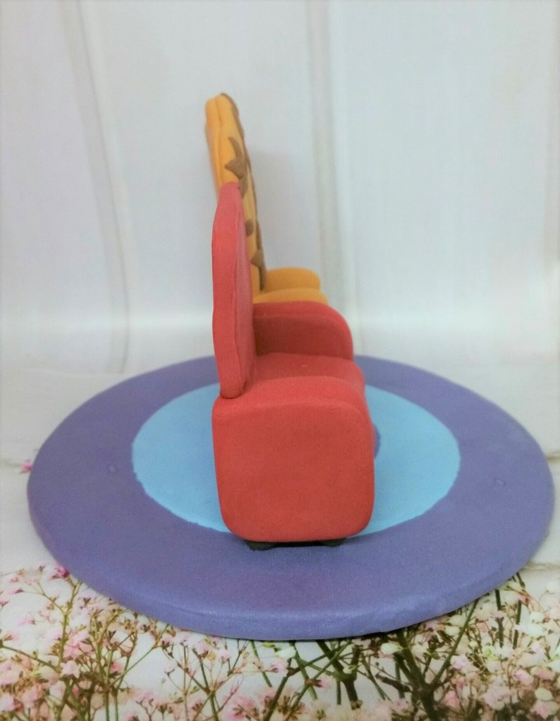 Up chairs wedding cake topper Ellie and Carl chairs clay | Etsy