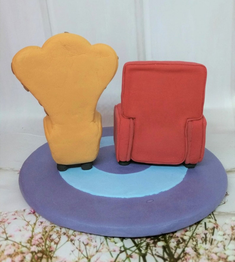 Up chairs wedding cake topper Ellie and Carl chairs clay | Etsy