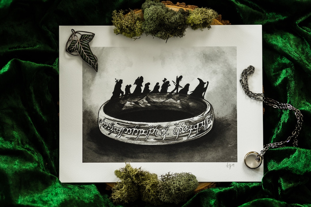 The Fellowship 8.5"x11' Print | LOTR Fan Art Ink Painting Print - Etsy