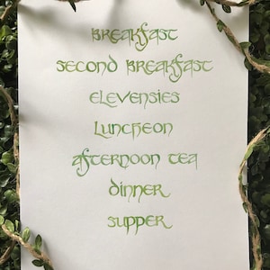 Hobbit Menu WATERCOLOR QUOTE Print 8.5 X 11 - Etsy