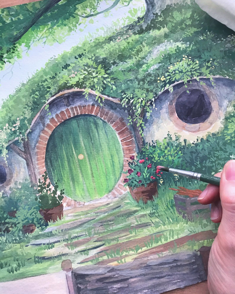 BAG END Print the HOBBIT Bilbo Baggins Hobbit Hole - Etsy