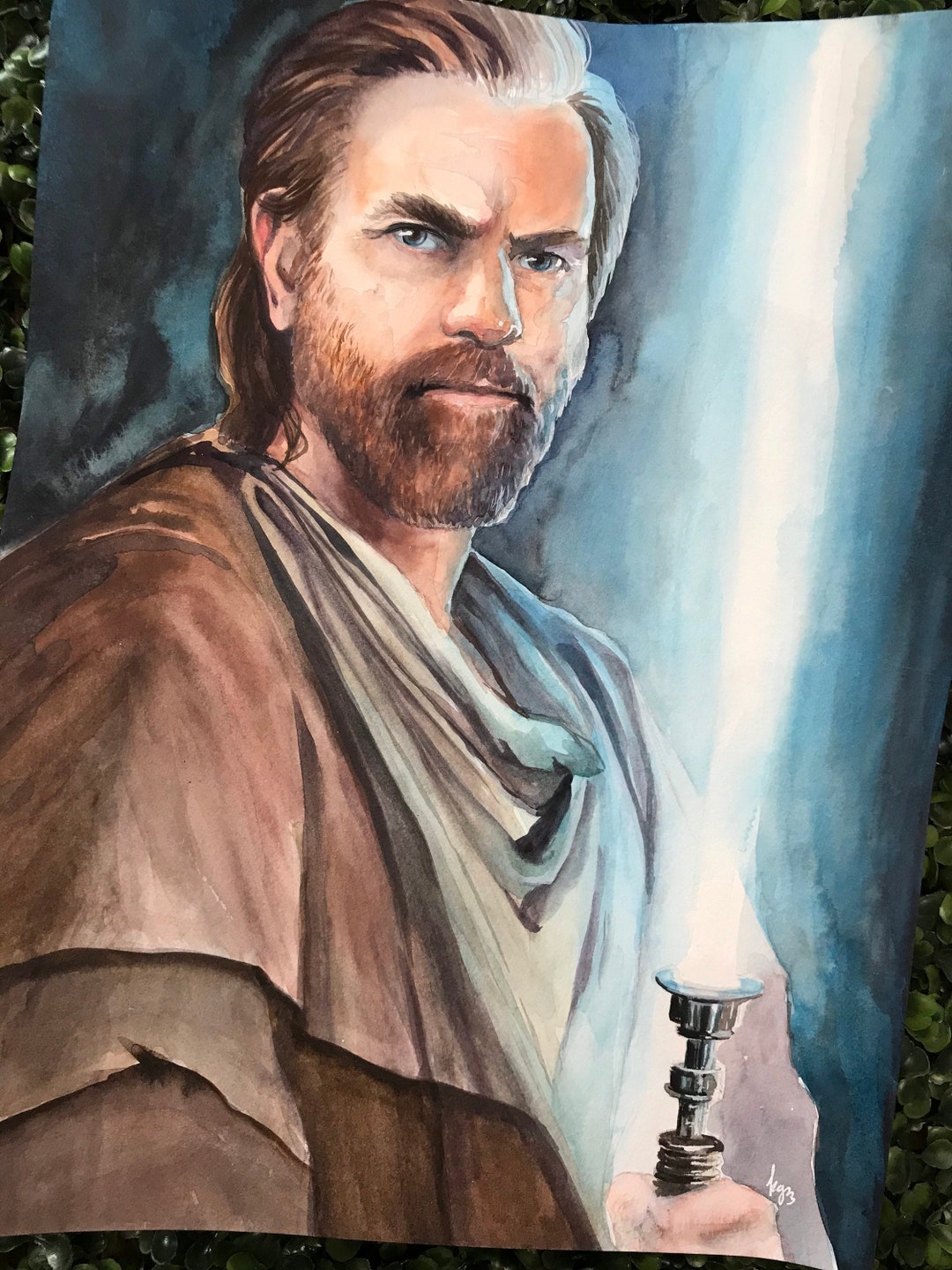 ORIGINAL Obi-wan Kenobi Watercolor Painting | 11” X 14” Painting | STAR ...