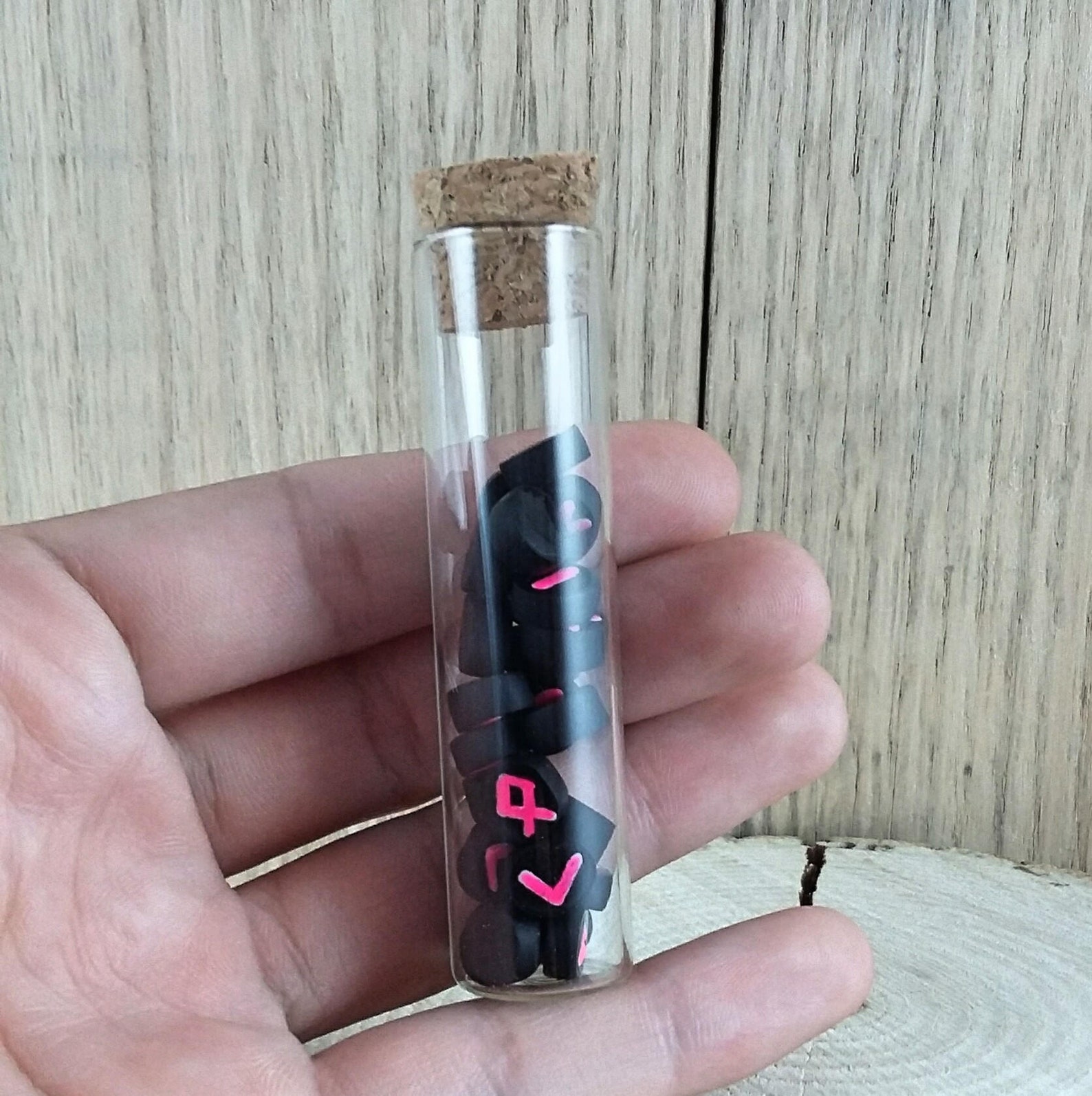 Neon Pink Runes , Mini Viking Runes , Miniature Black Runes , Travel ...
