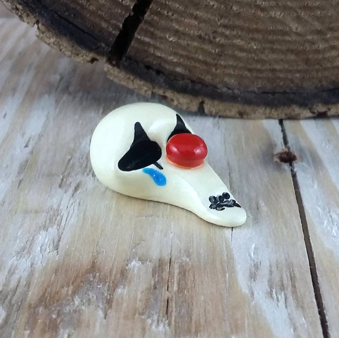 Crying Clown Skull , Mini Skull , Miniature Skull Decoration ...