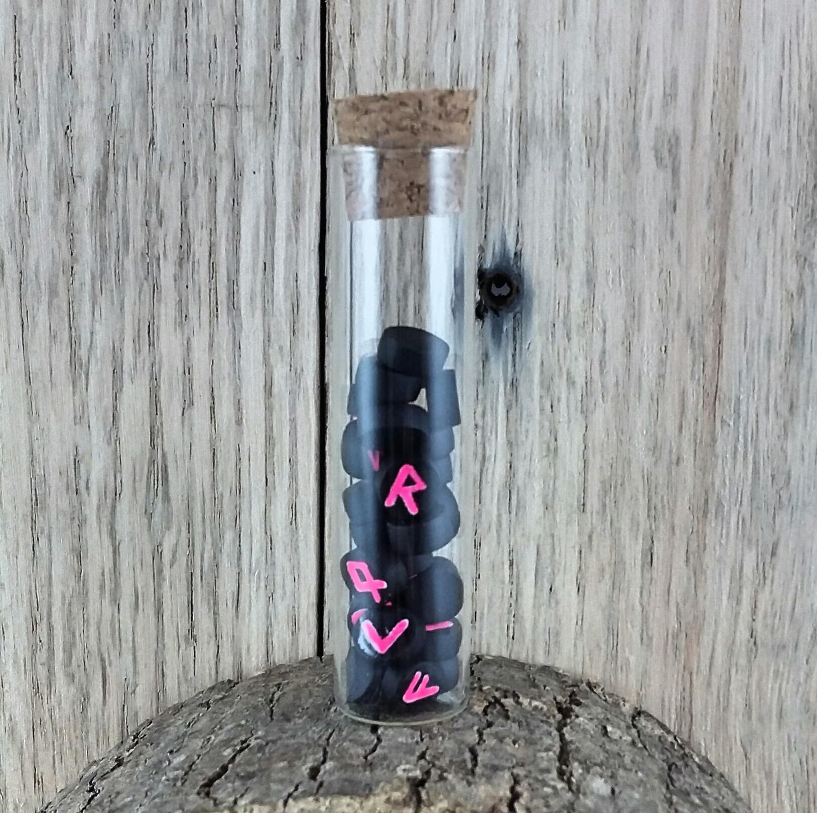 Neon Pink Runes , Mini Viking Runes , Miniature Black Runes , Travel ...