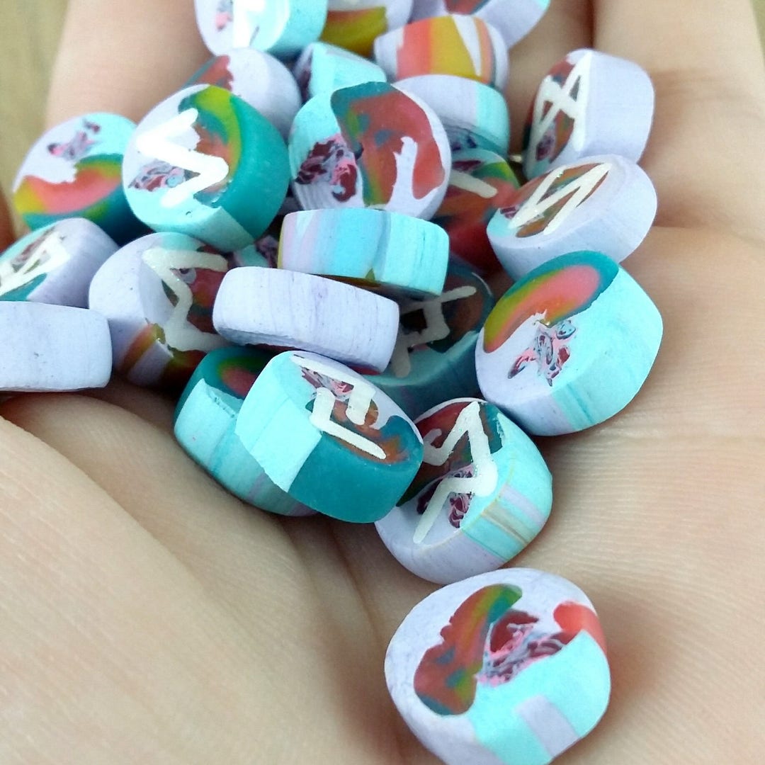 Colorful Viking Runes , Polymer Clay Runes , Travel Runes ...