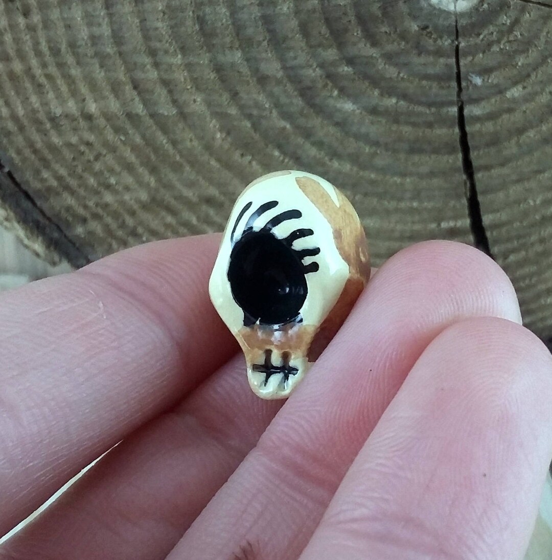 Cyclops Skull , Watercolor Skull , One Eyed Skull , Miniature Skull ...