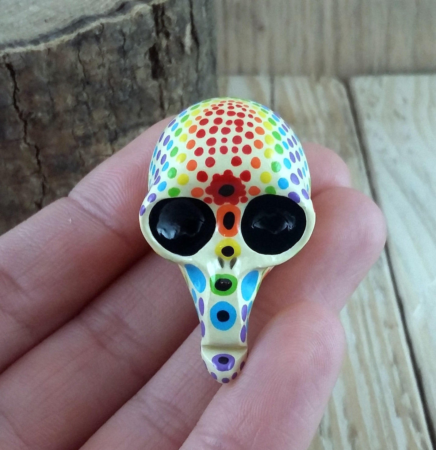 Rainbow Skull Chakra Skull Colorful Polymer Clay Skull - Etsy