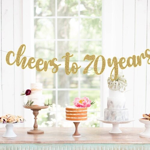 Cheers to 70 Years Banner 70th Birthday Banner 70 Banner 70th - Etsy