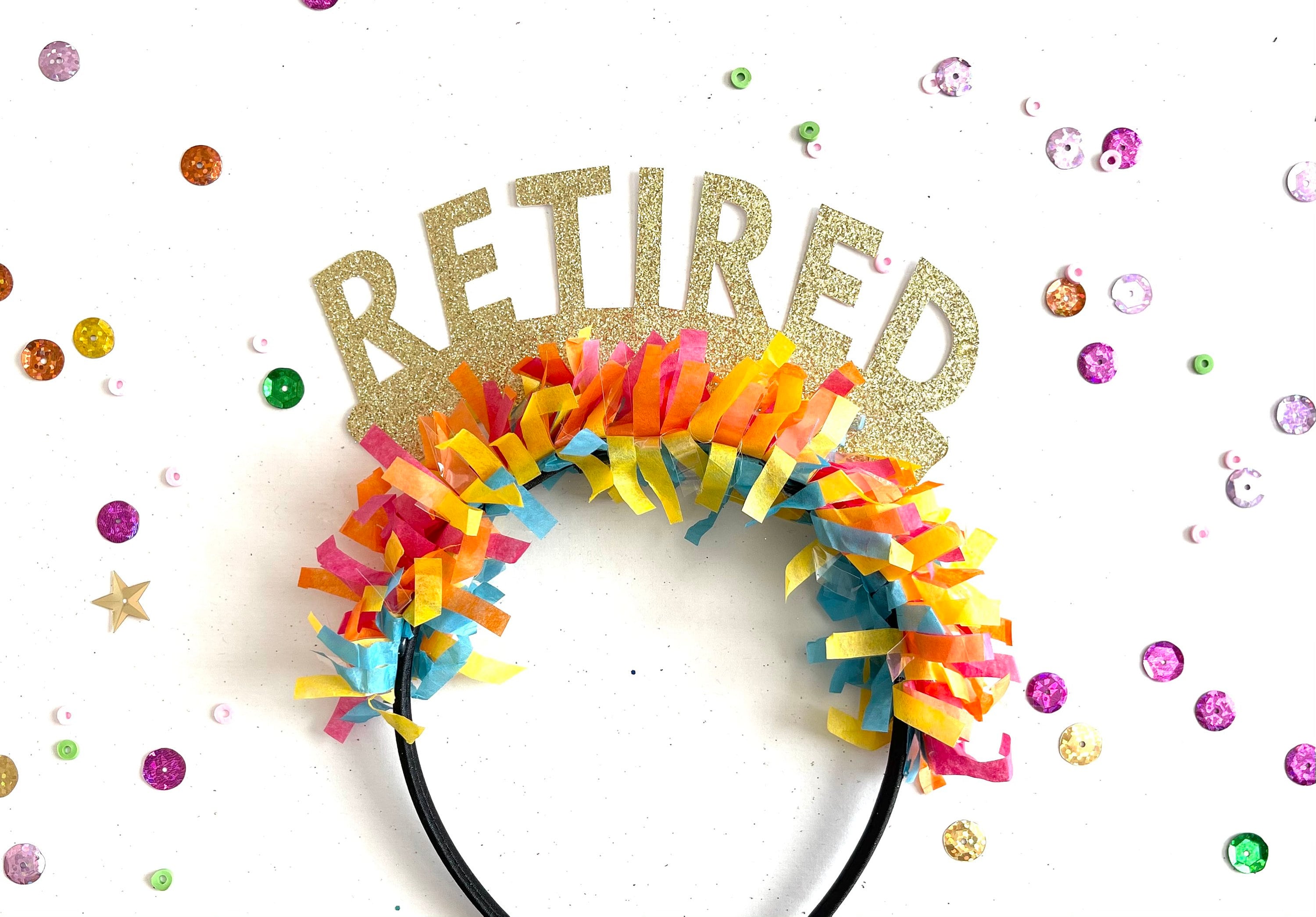 Retired Headband, Retirement Decorations, Retirement Party Crown ...