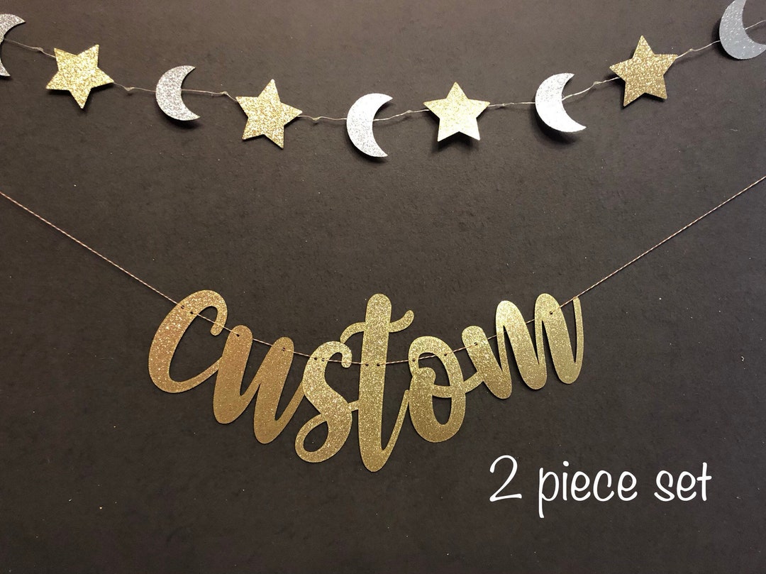 Custom Banner, Baby Shower Banner, Custom Baby Shower Banner, Moon and ...