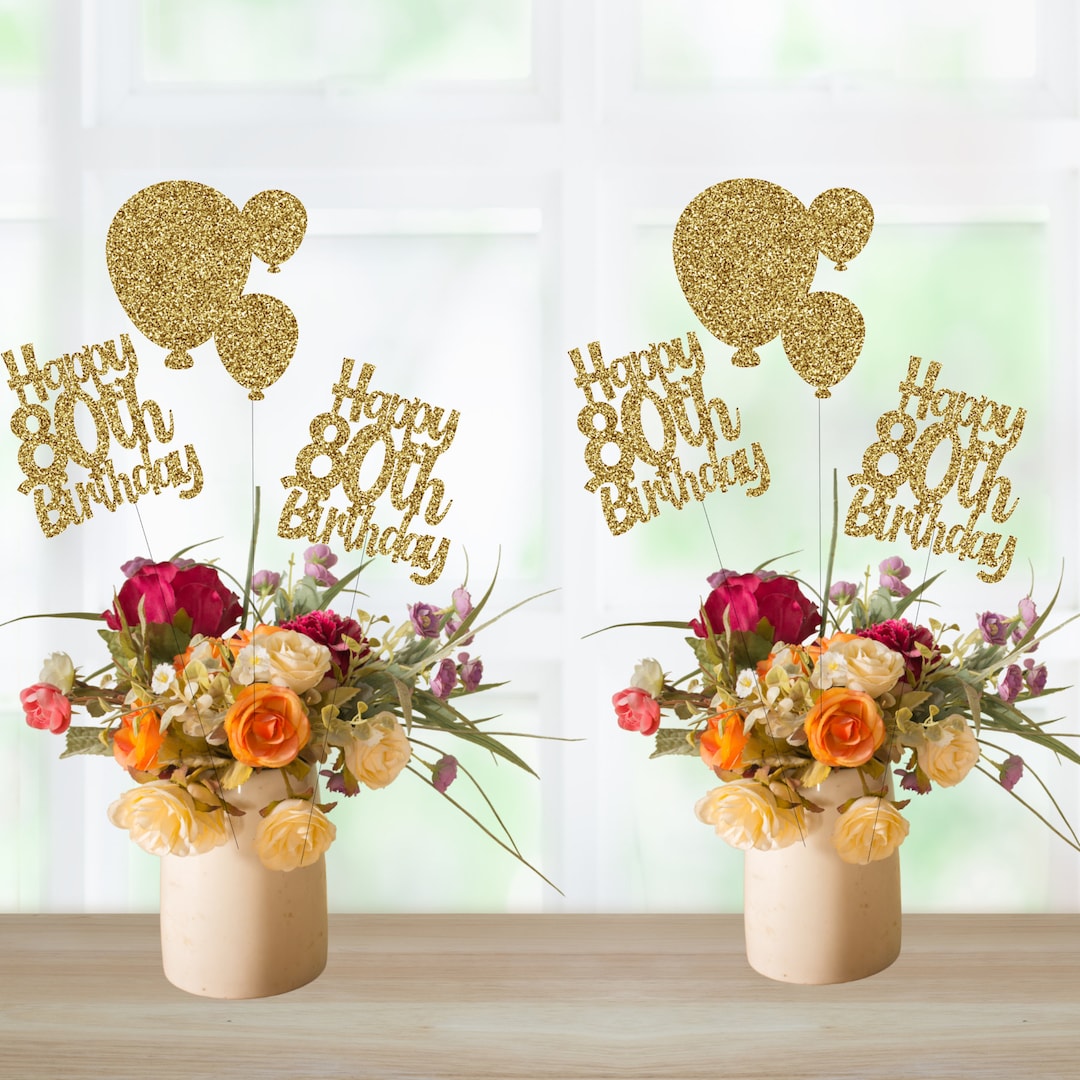 80th Birthday Centerpiece 80th Birthday Decorations 80th Birthday