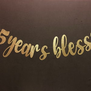 65 Years Blessed Banner, 65th Birthday Banner, Birthday Banner, Glitter ...