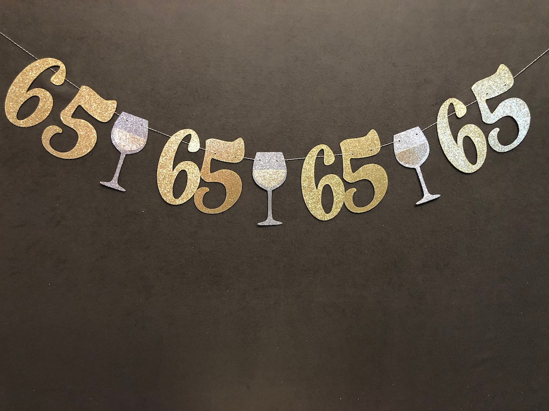 65th Birthday Banner, Cheers to 65 Years 65th Birthday Decor 65th ...