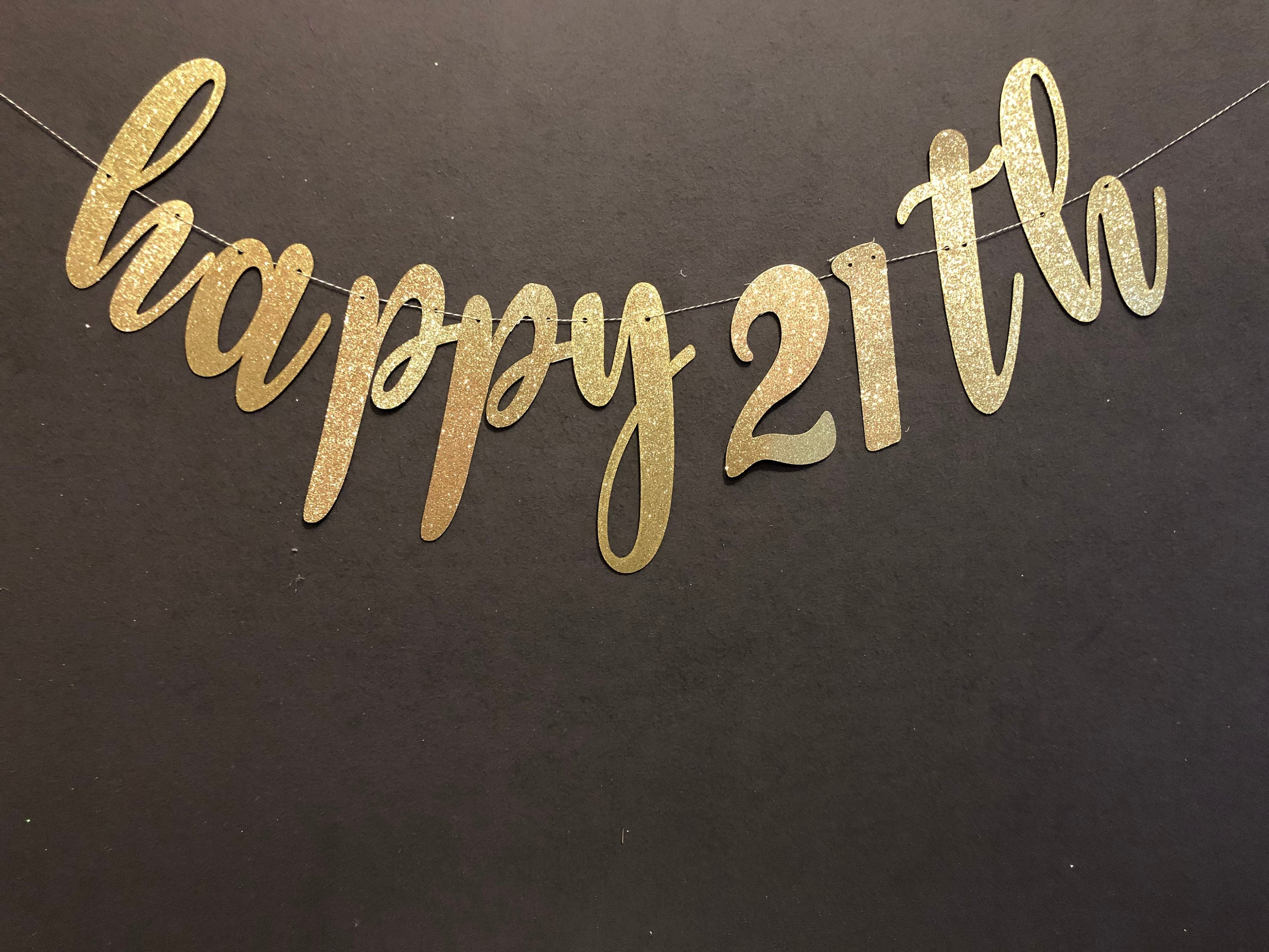 21st Birthday Banner Happy Birthday Banner Glitter Banners | Etsy