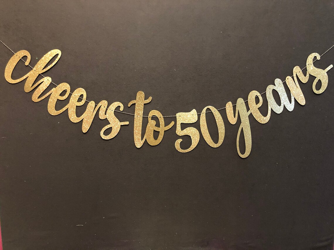 Cheers to 50 Years 50th Birthday Banner Happy Birthday | Etsy