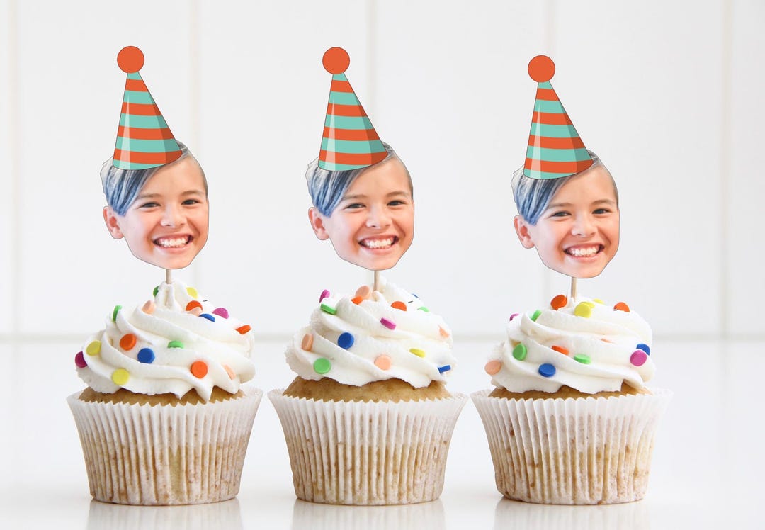 Custom Cupcake Toppers, Photo Cupcake Toppers, Personalized Cupcake ...